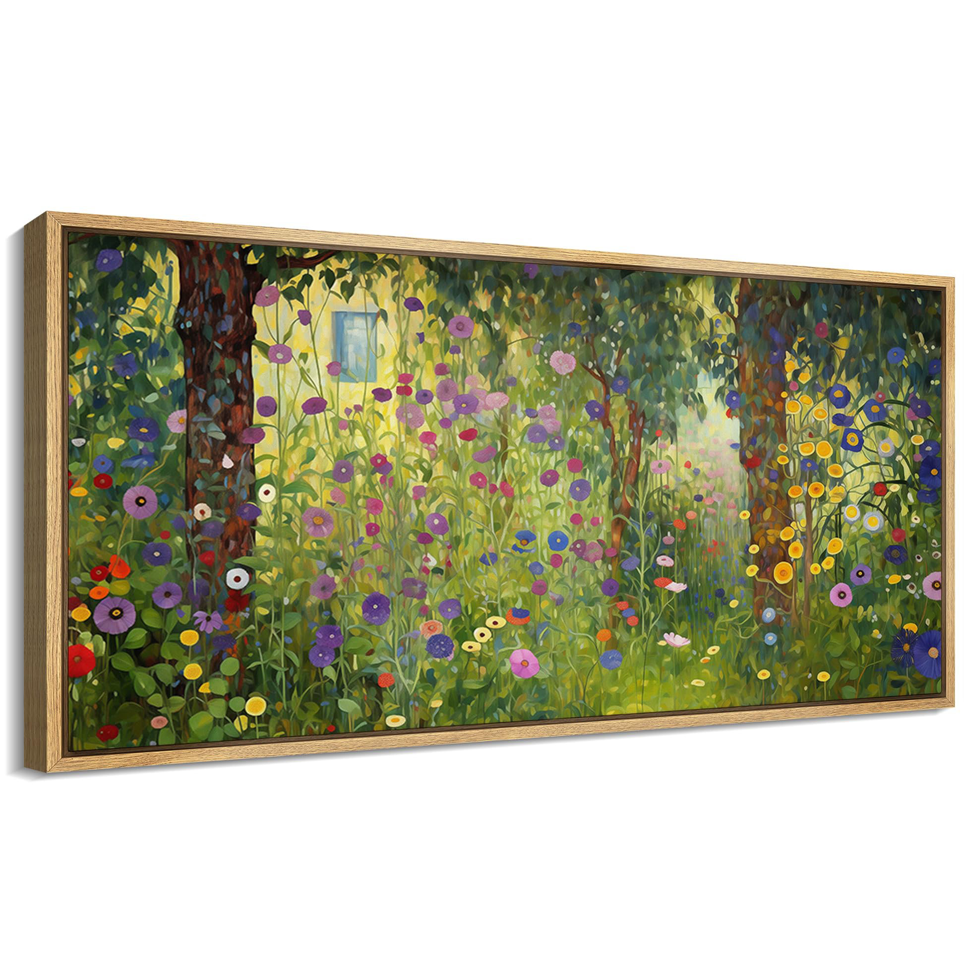 IDEA4WALL Vibrant Wildflower "Colorful Garden Flowers Vintage Classic Extra Large Framed Canvas ...